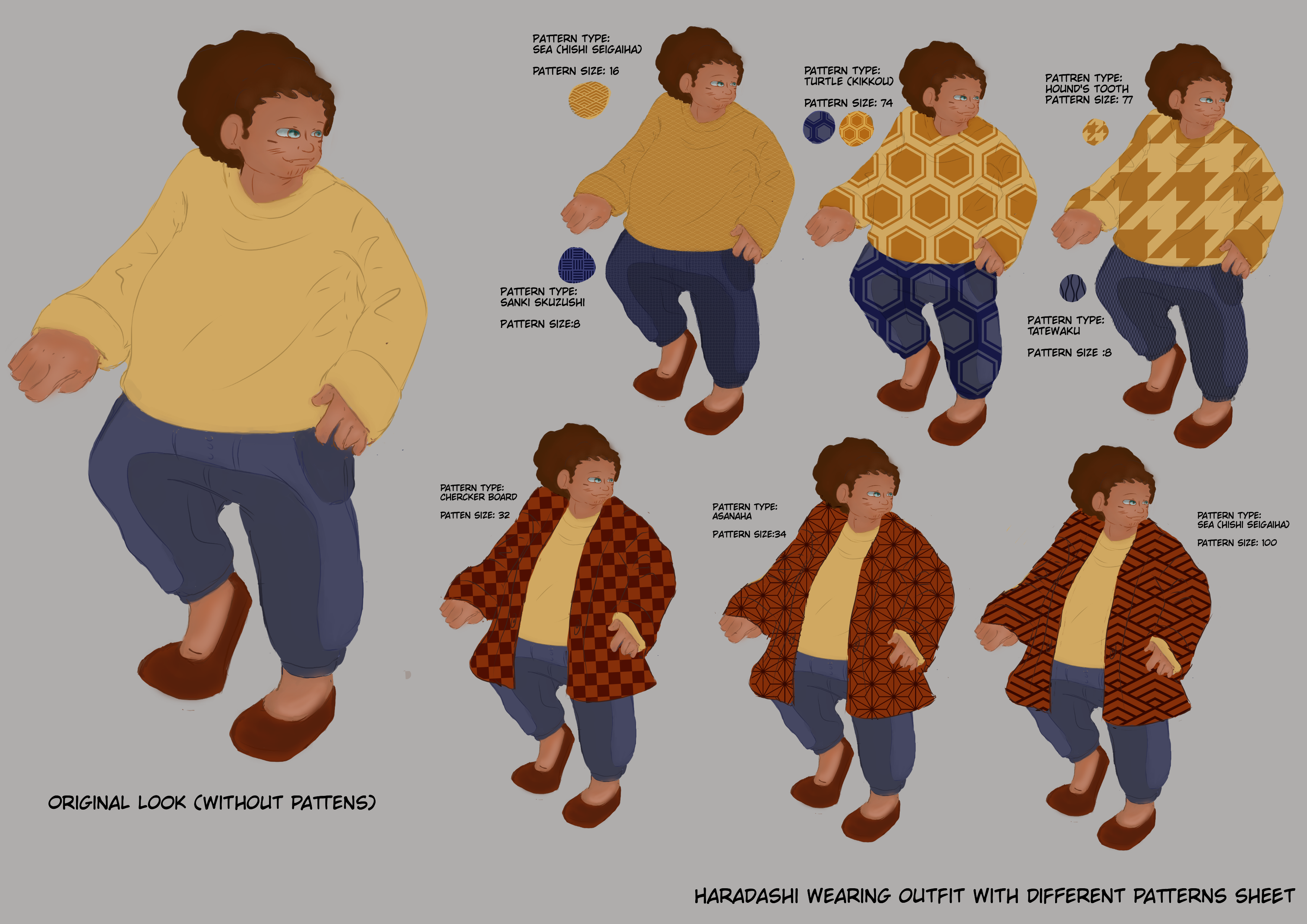 Pre-production part 5: Improvement off the Hadarashi character designs ...